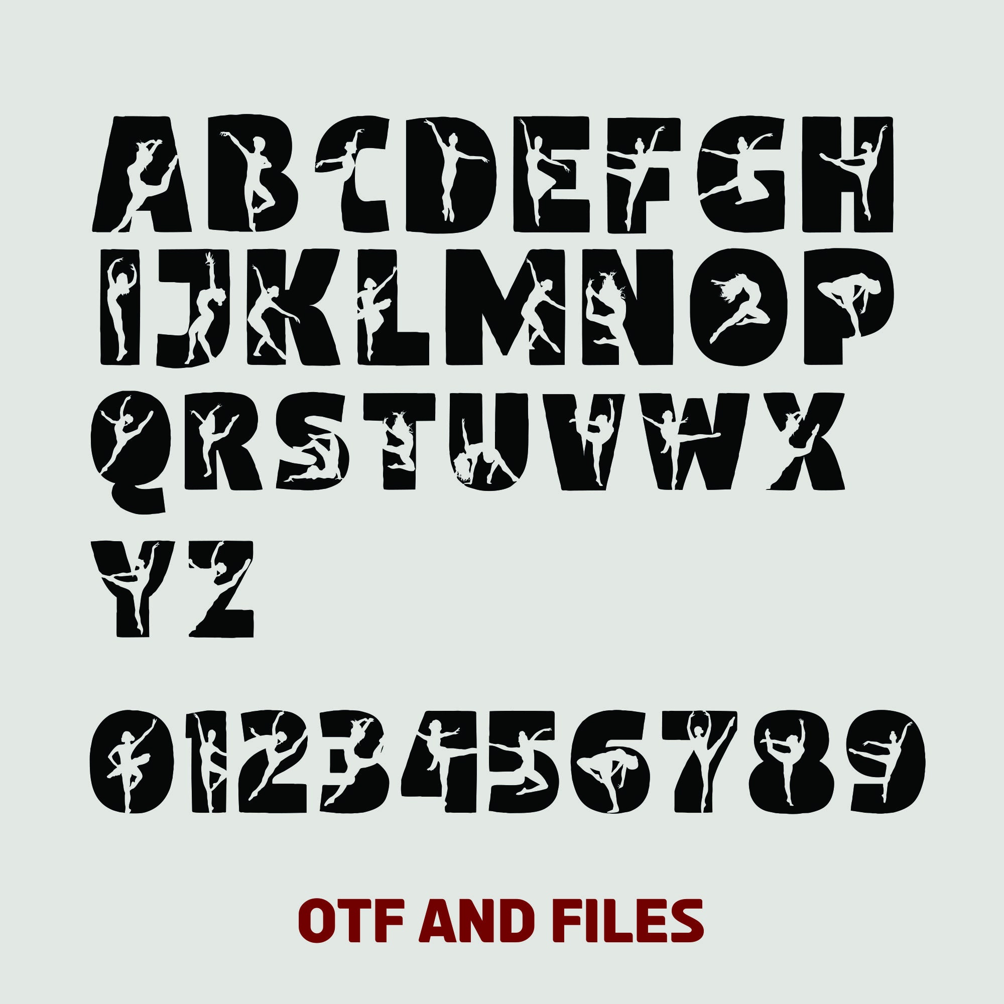 Dance Fonts OTF and TTF Alphabet Fonts Numbers - Etsy Denmark