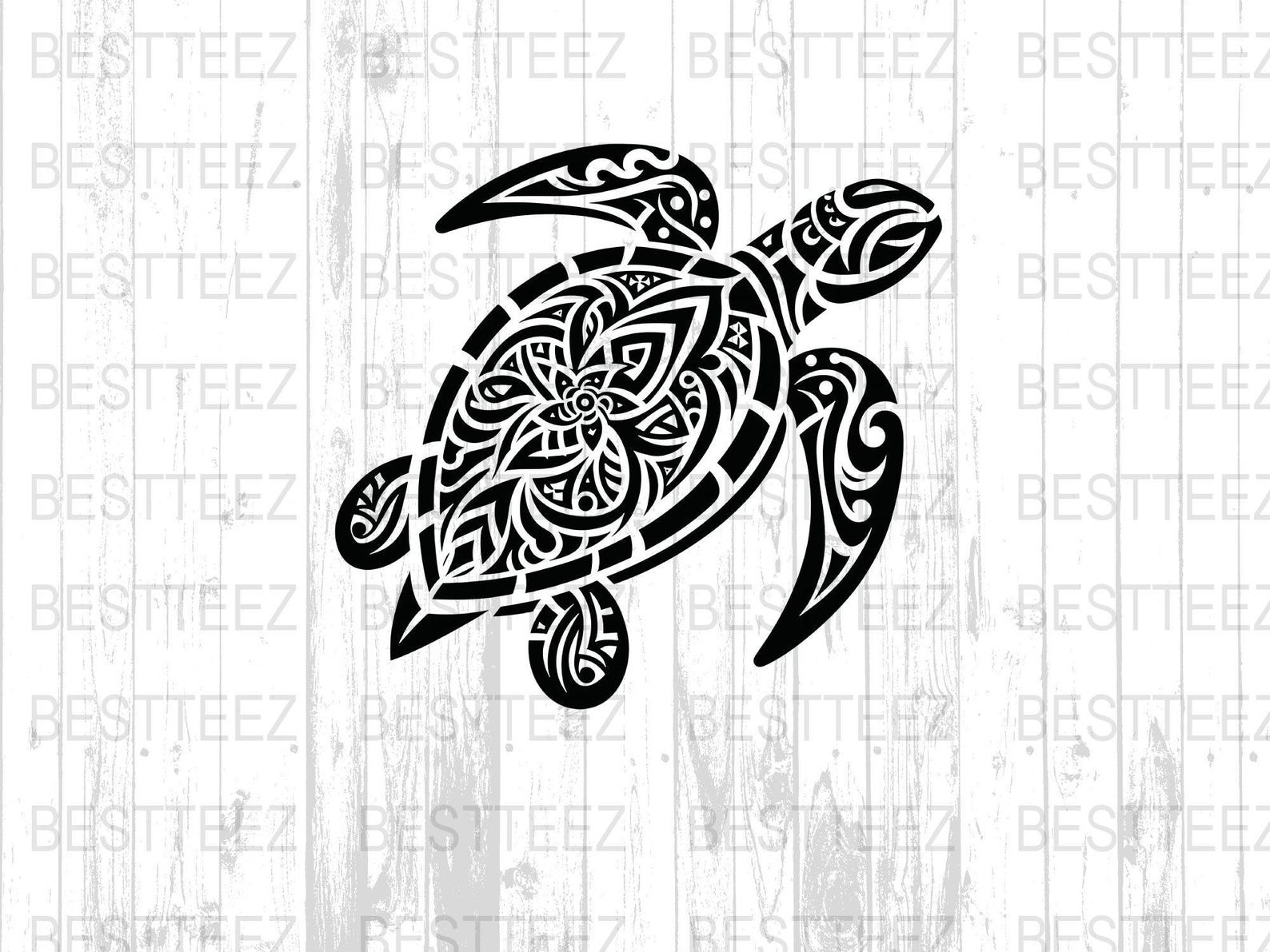 Tribal Sea Turtle SVG, Ocean Animal Mandala Design, Sea Turtle Digital ...