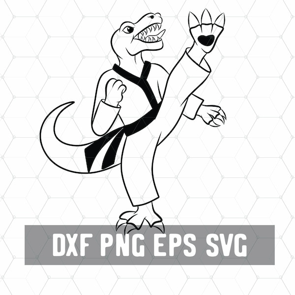 Karate Dinosaur Svg - Etsy