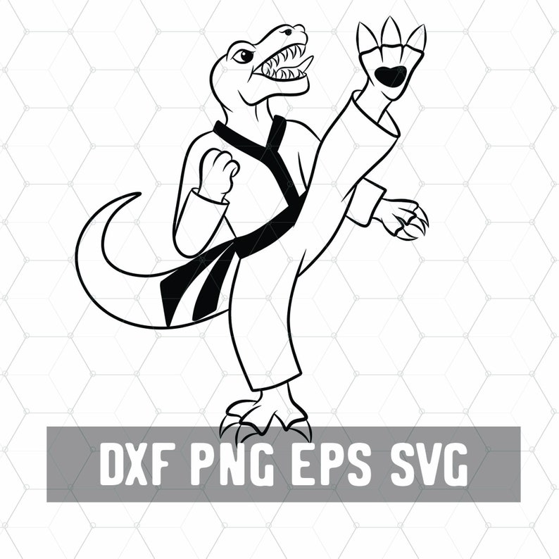 Dino Taekwondo SVG - T-rex Svg - Dinosaur Karate - Digital Download ...
