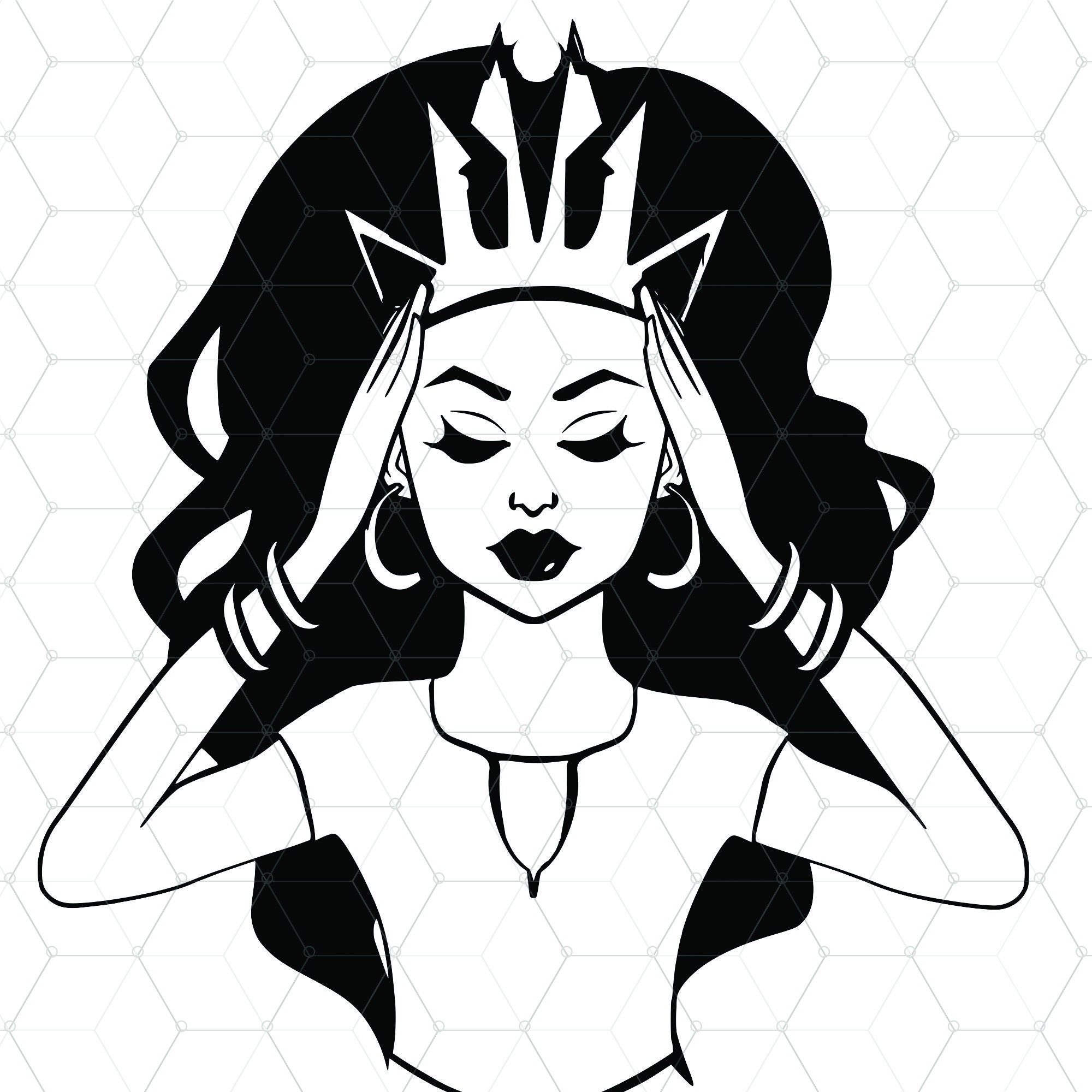 Queen With Golden Crown SVG DXF PNG Download - Etsy