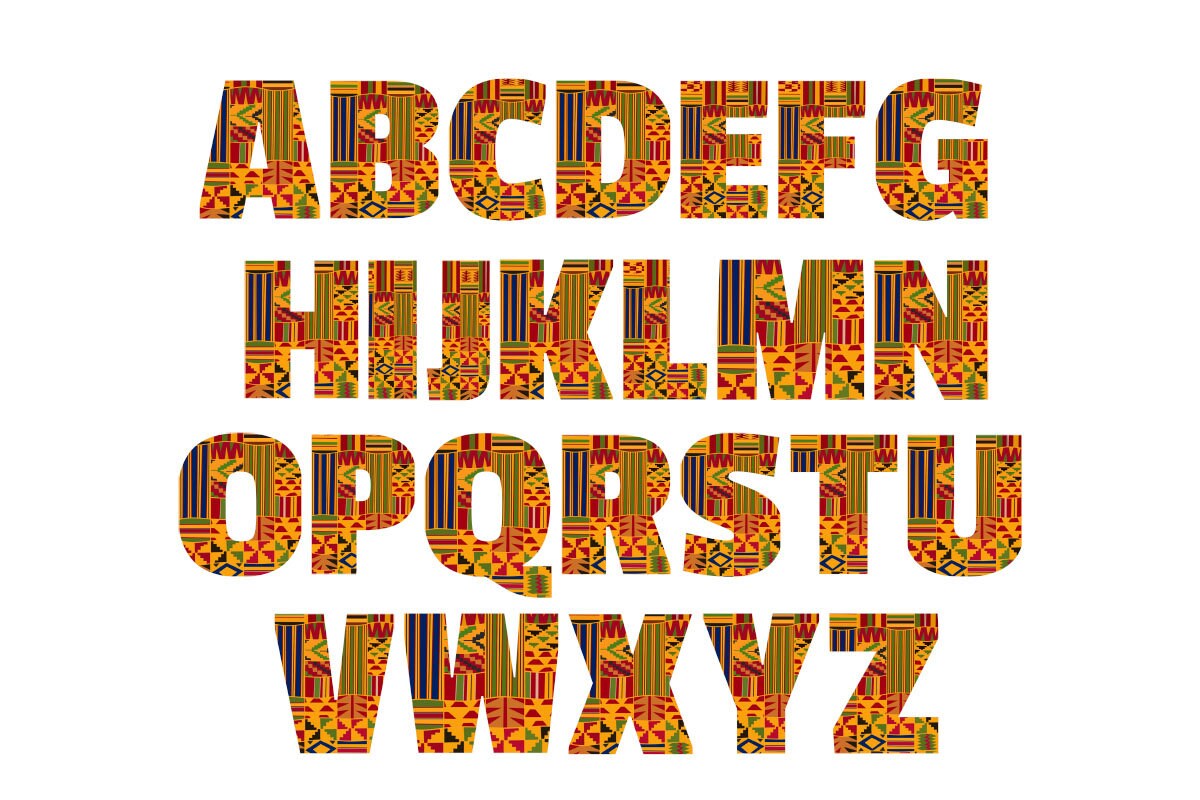 Authentic Kente African - Pattern Color Font - Digital OTF Typeface - Etsy