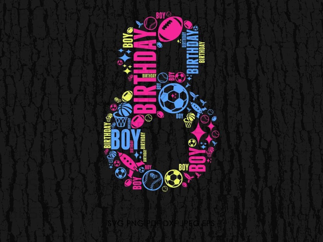 Birthday Boy 8 Years Svg File 8th Birthday Png Digital Download Cut ...