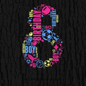 Birthday Boy 8 Years Svg File 8th Birthday Png Digital Download Cut ...