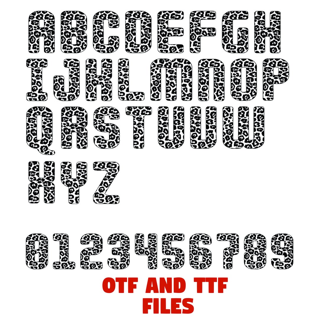 Leopard Fonts- OTF and TTF - Alphabet Fonts - Numbers - Cheetah ...
