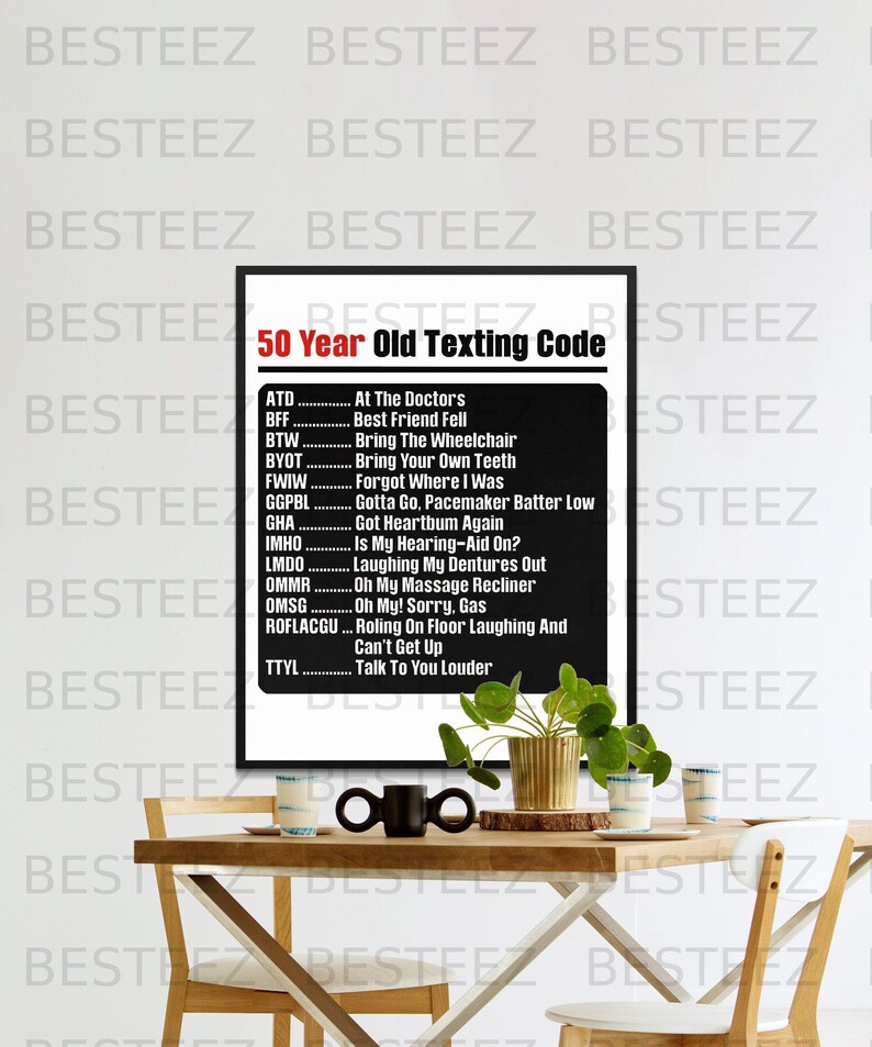 50 Year Old Texting Code Svg File- Funny 50th Birthday Png - Digital ...