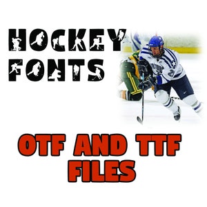 Hockey Fonts OTF and TTF Alphabet Fonts Numbers Ice Hockey Download ...