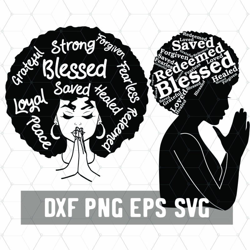 Black Praying Queen Svg - Etsy
