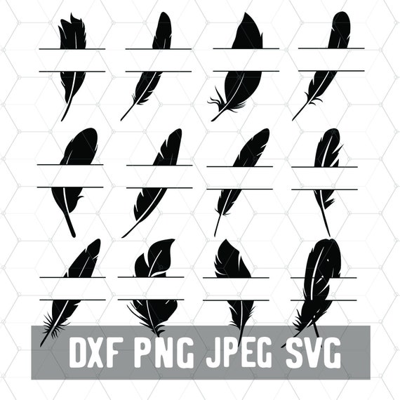 Feather Split Bundle Svg Bird Feather Clipart Boho | Etsy
