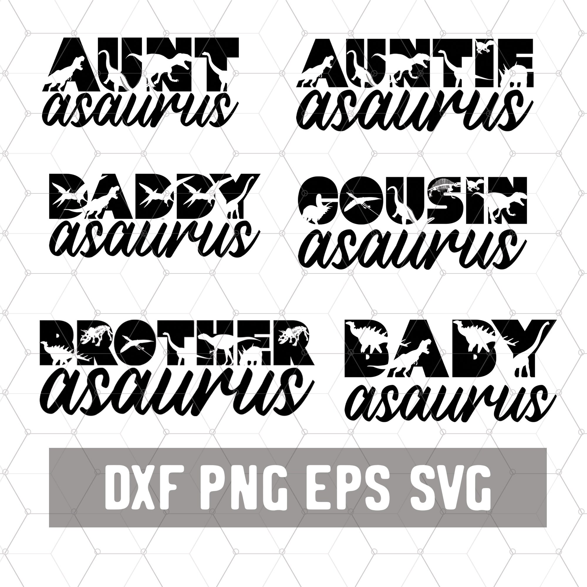 Dad Asaurus Mom Asaurus Dinosaur Svg Dinosaur Bundle Dxf | Etsy