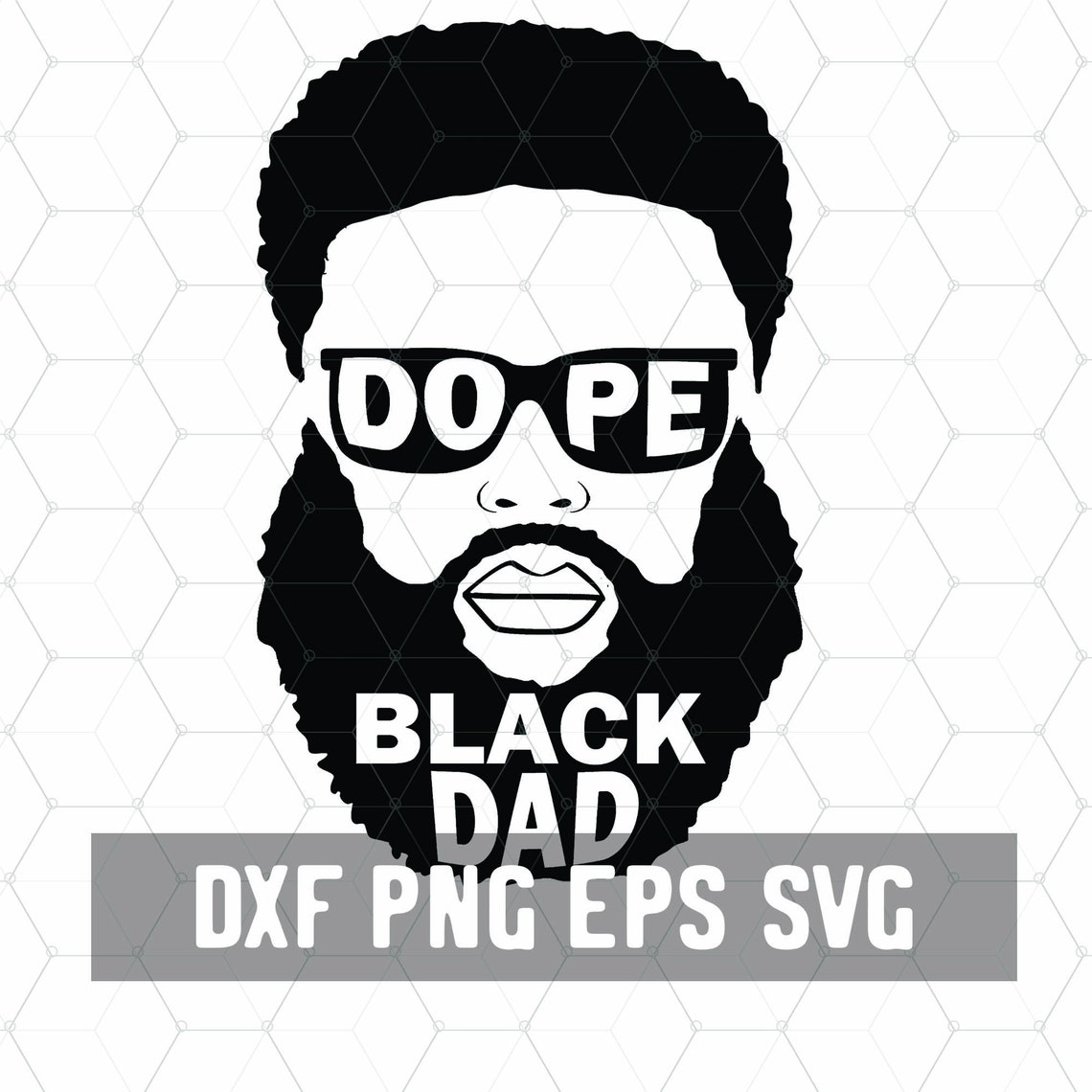 Dope Black Dad SVG Bearded Bald Black Man Download Black - Etsy