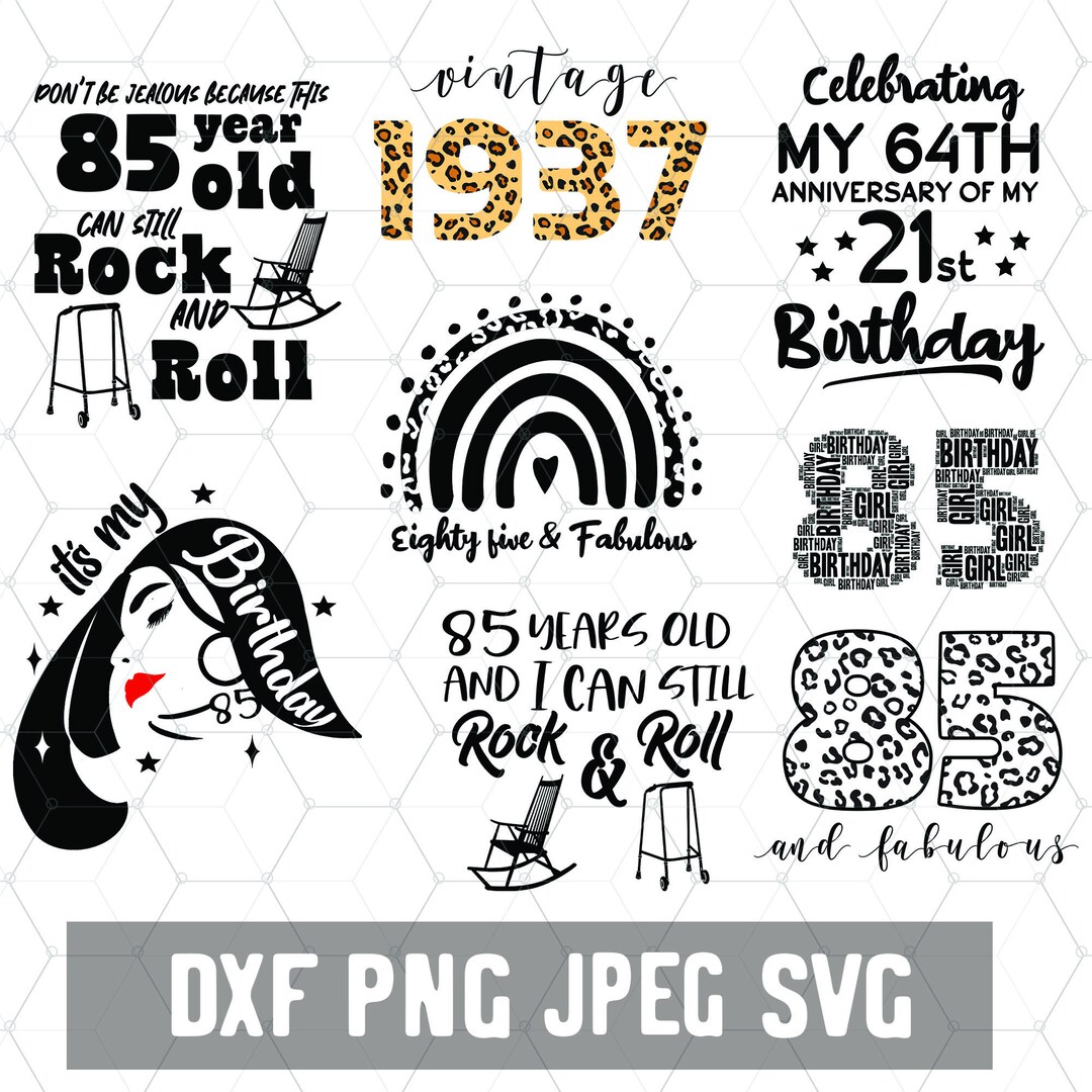 Funny 85th Birthday 85 Years Svg Birthday 85 Year PNG Etsy