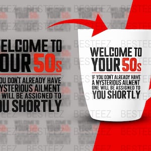 Funny 50th Birthday Digital Print, Welcome to Your 50s Sign, Humorous ...