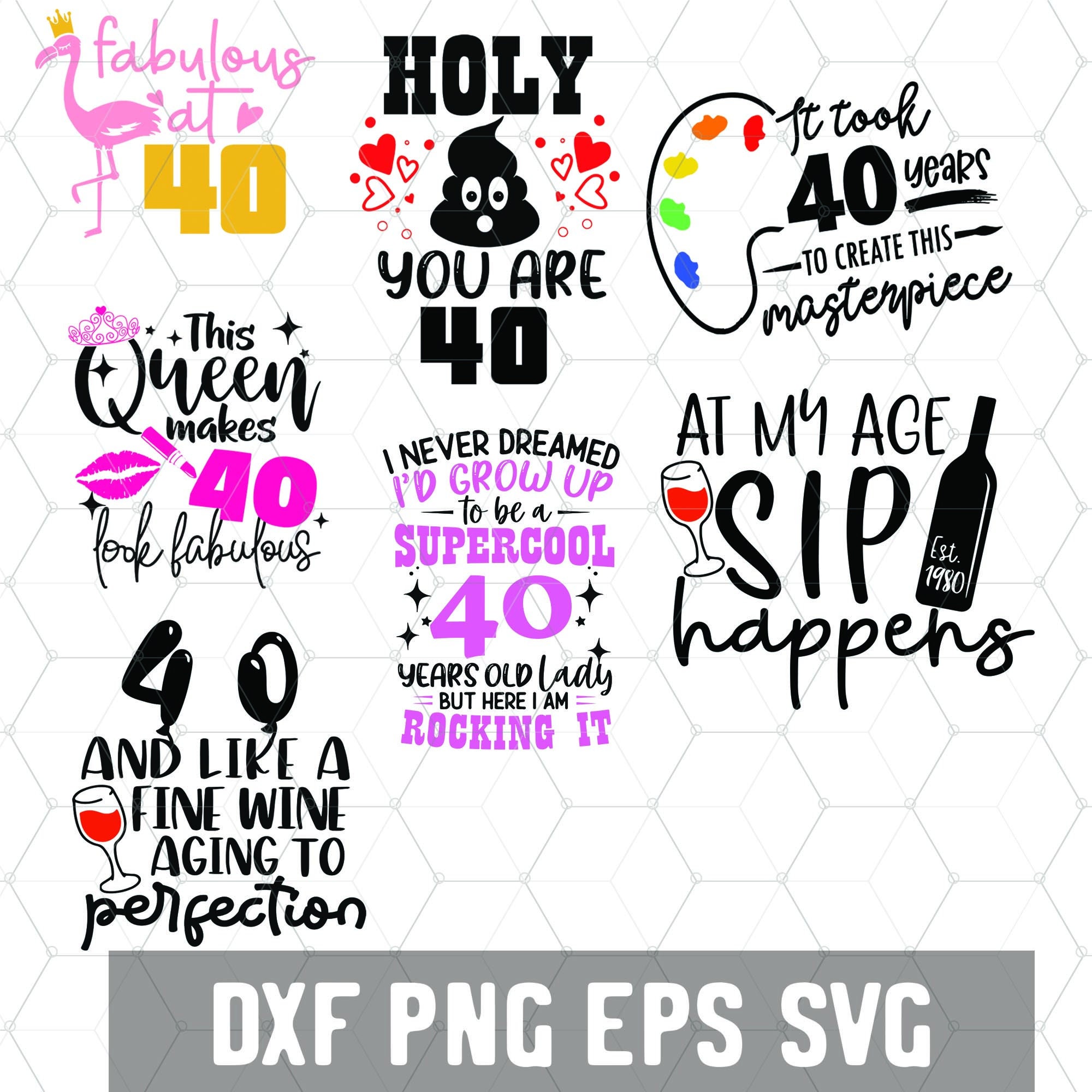 40th Women Birthday 40 & Fabulous Svg Birthday 40 Years | Etsy