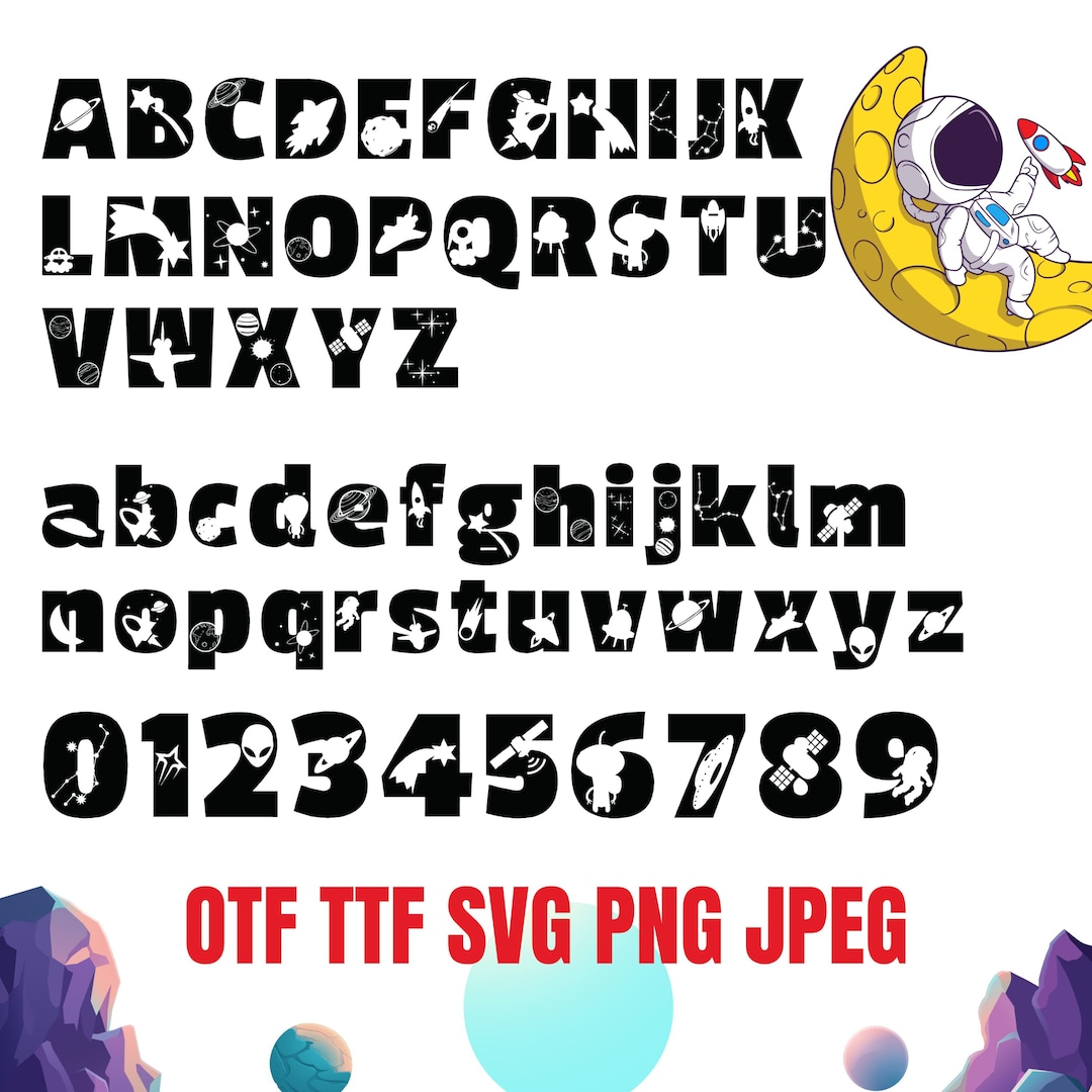Galactic Typography - Space Alphabet Font - Otf, Ttf, Svg, JPEG, PNG ...