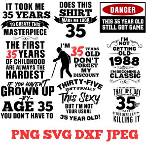 35th Mens Bundle Birthday - 35 Years Svg - Birthday 35 PNG - Digital ...