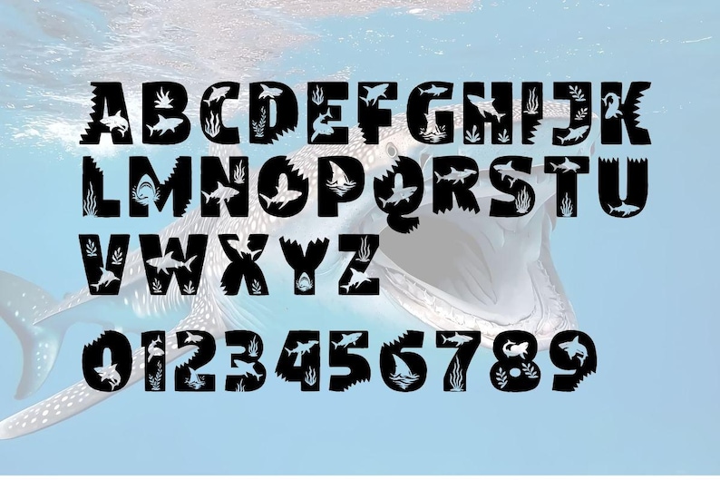 Shark Bite Font | Bold Display Typeface | OTF & TTF | All Caps and Numbers | Shark-inspired ...