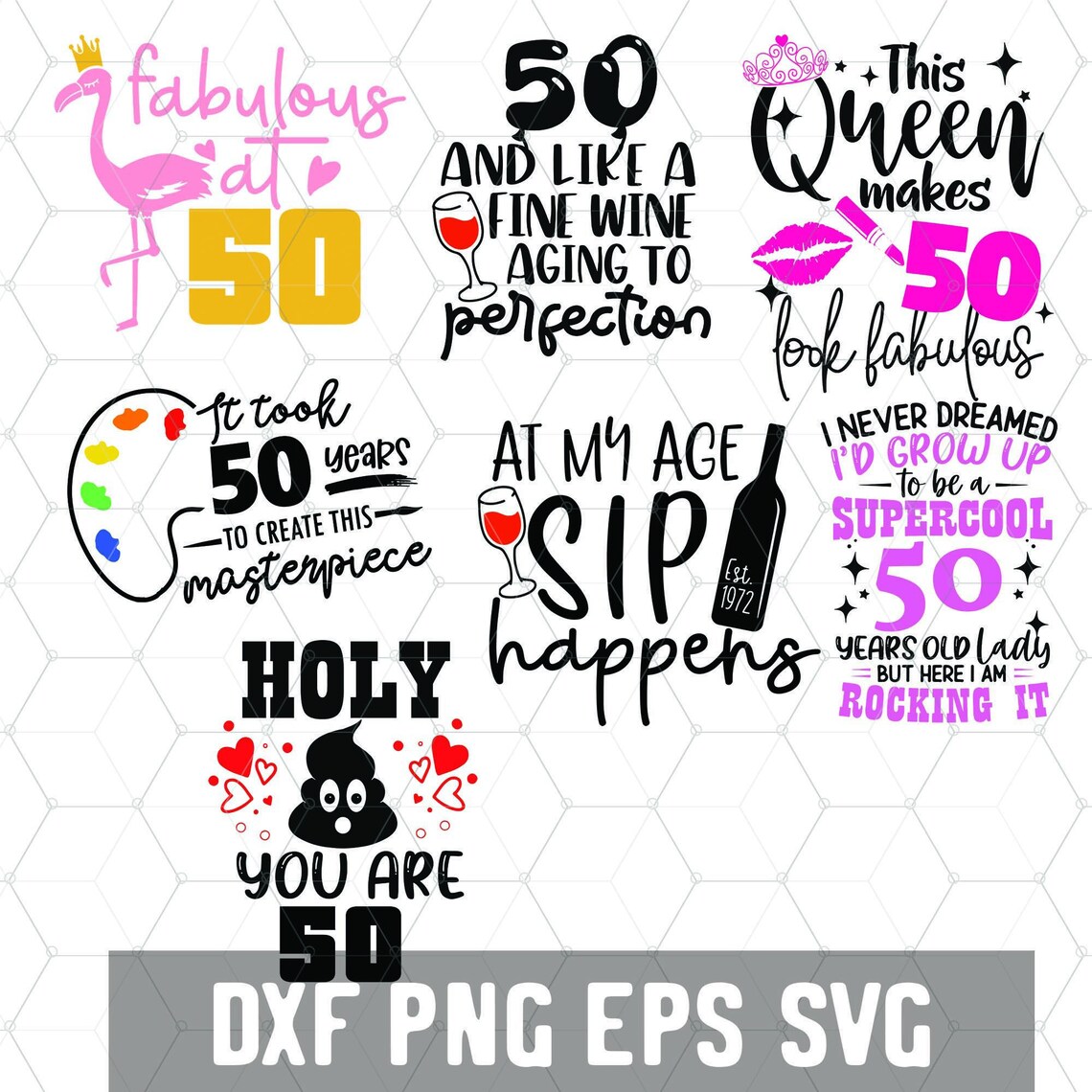 Funny 50th Womens Birthday 50 and Fabulous Svg Birthday 50 | Etsy