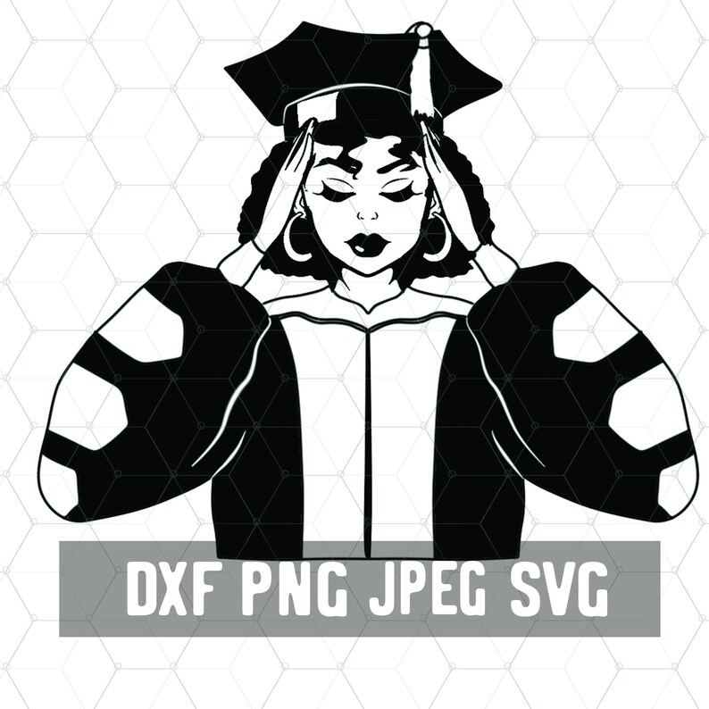 Melanin Black Graduate SVG Educated Queen Doctoral Tam - Etsy