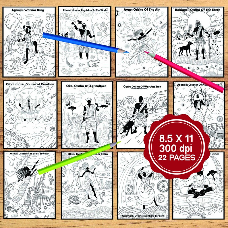 Orisha Adult Coloring Pages - Printable Coloring - Yoruba Coloring Page ...