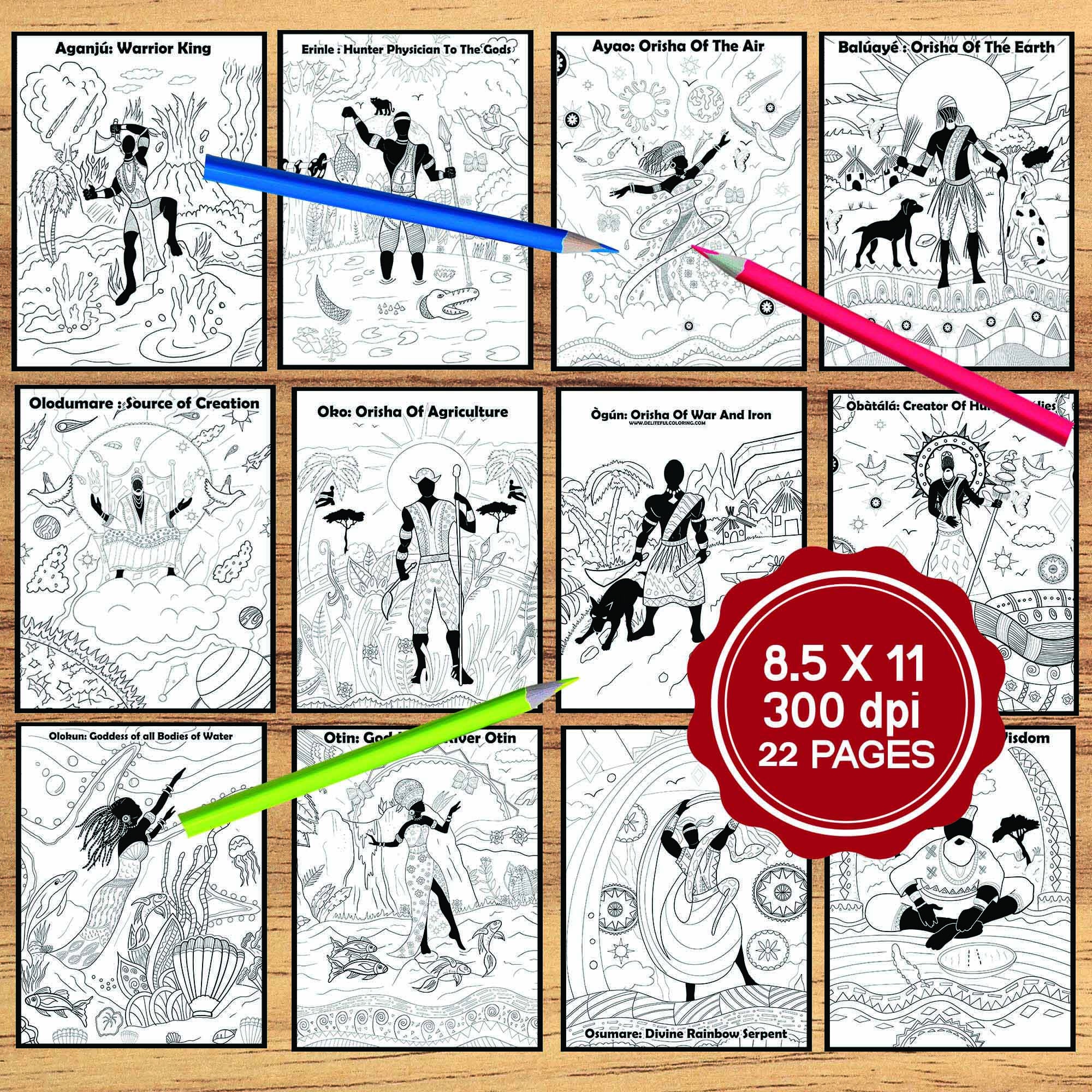 Orisha Adult Coloring Pages - Printable Coloring - Yoruba Coloring Page ...