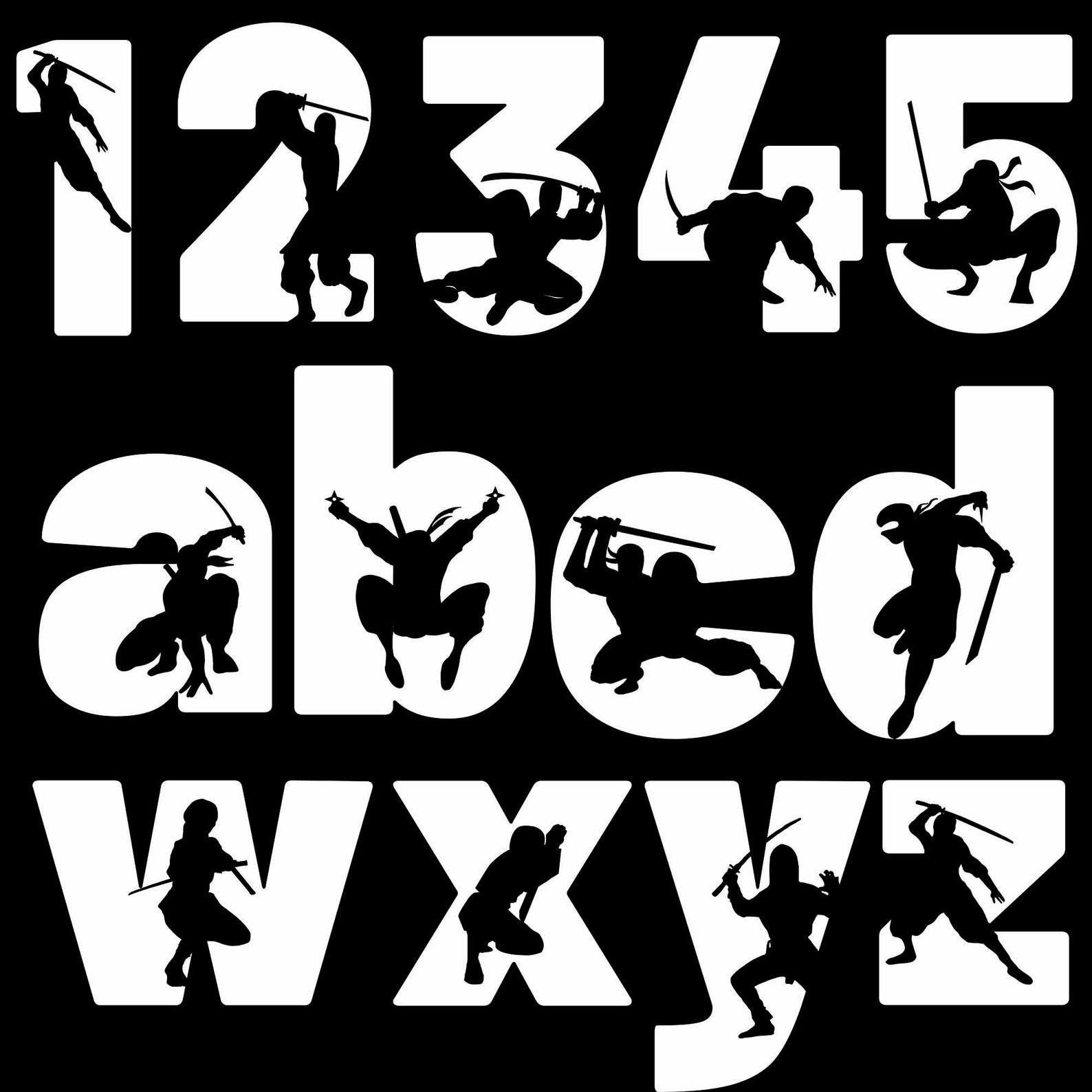 Ninja Font SVG - Ninja Cricut - Alphabet Svg Files for Cricut - Artes ...