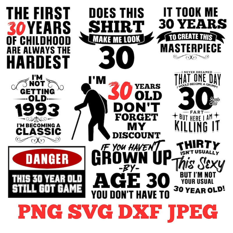 30th Birthday Svg - Etsy
