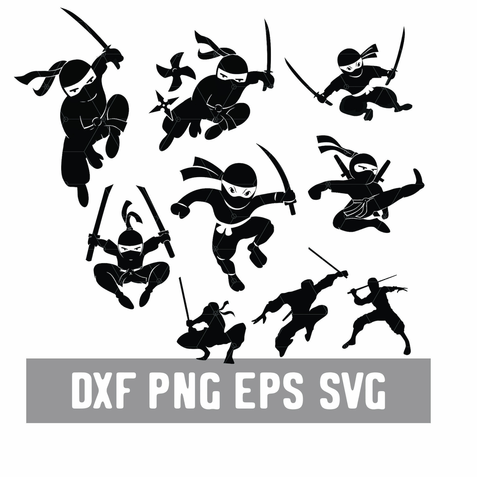 Ninja Poses SVG Ninja Fighter Svg Martial Arts Digital - Etsy
