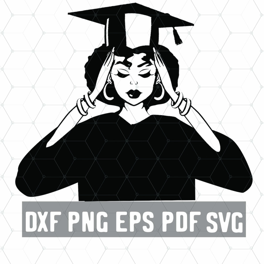 Melanin Black Graduate SVG - Educated Queen - Black Girl Graduation PNG ...