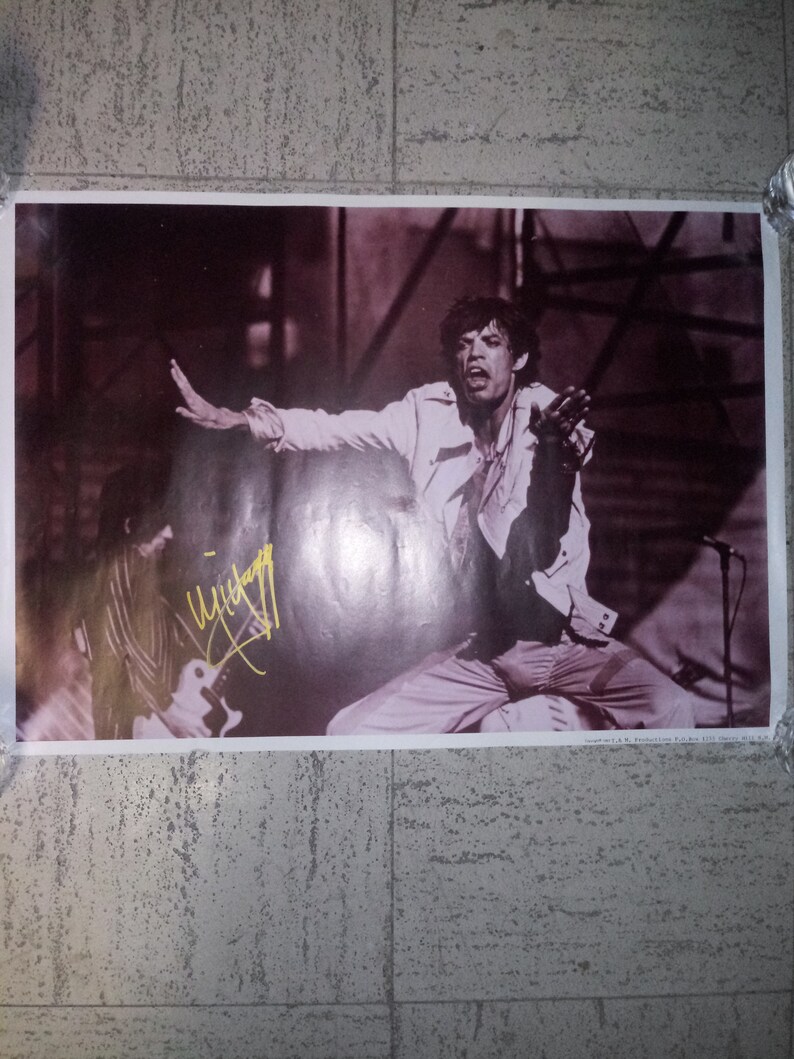 Mick Jagger Rare Poster 23 15 Signed Autograph | Etsy