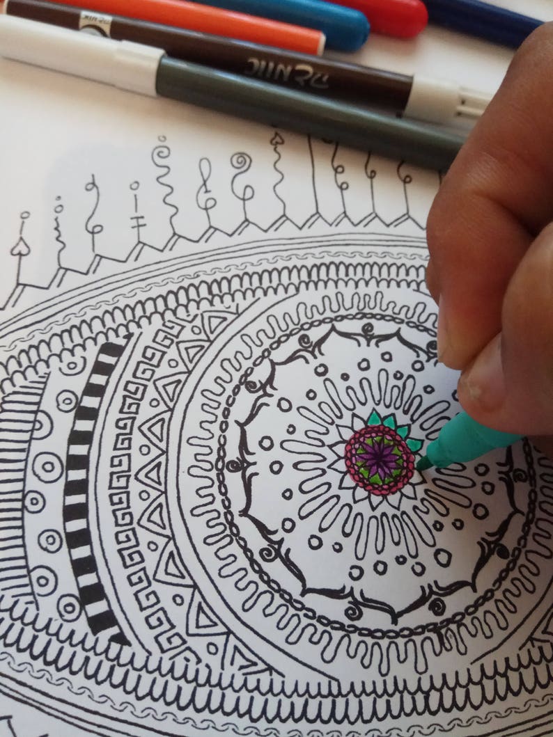 A relaxing printable The Third Eye coloring mandala | Etsy
