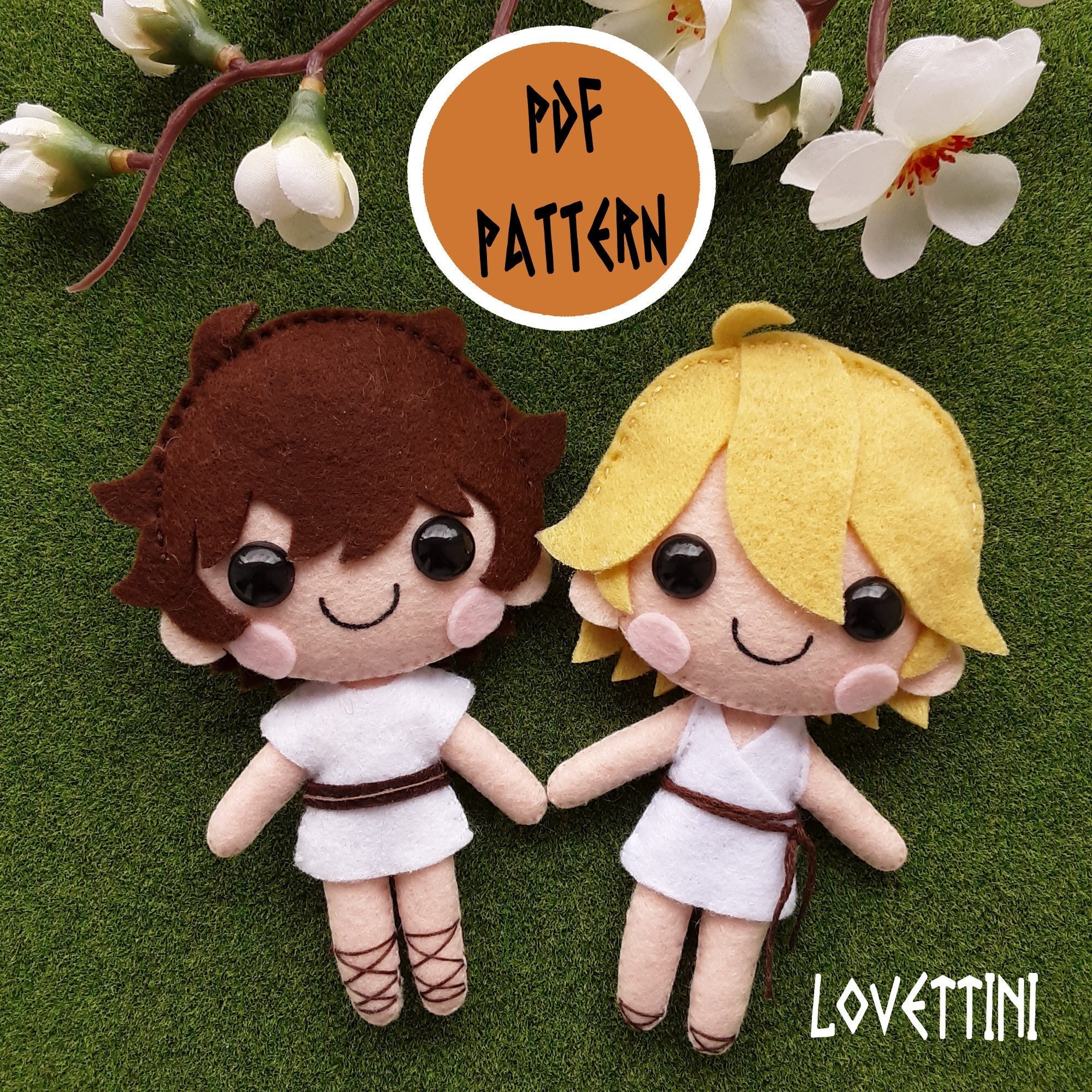 PDF Pattern Diy Achilles & Patroclus Plush/doll Tutorial Handmade ...