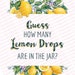 Guessing Game Sign - How Many Lemon Drops in the Jar - Lemon Theme ...