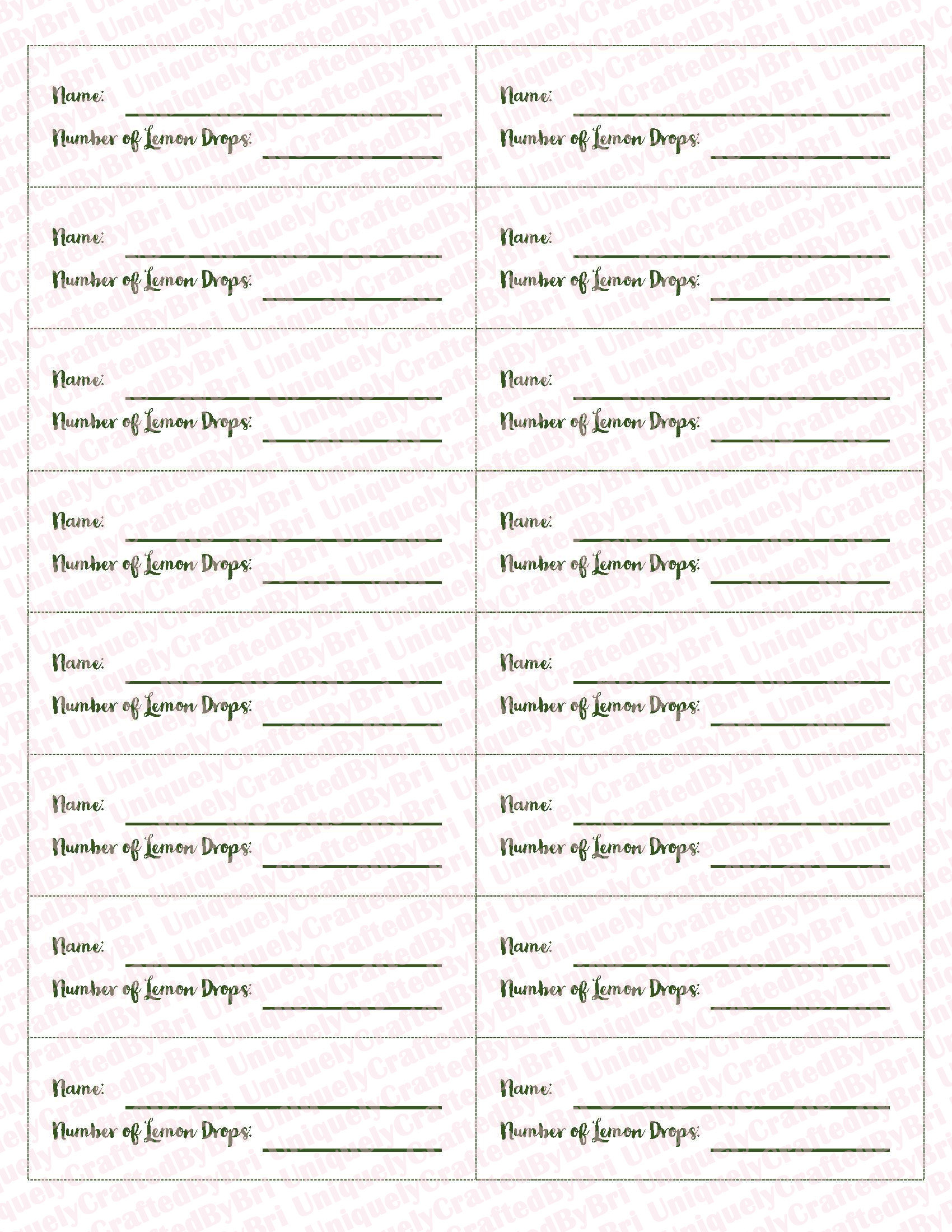 Guessing Game Sign How Many Lemon Drops in the Jar Lemon Theme Bridal ...