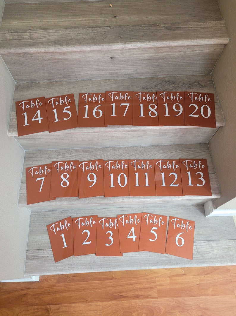 Double Sided Table Numbers 1-20 Wedding Table Number Engagment ...