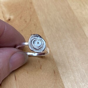 Contemporary Circle Flower Ring, Organic Shape Solid Sterling Silver ...