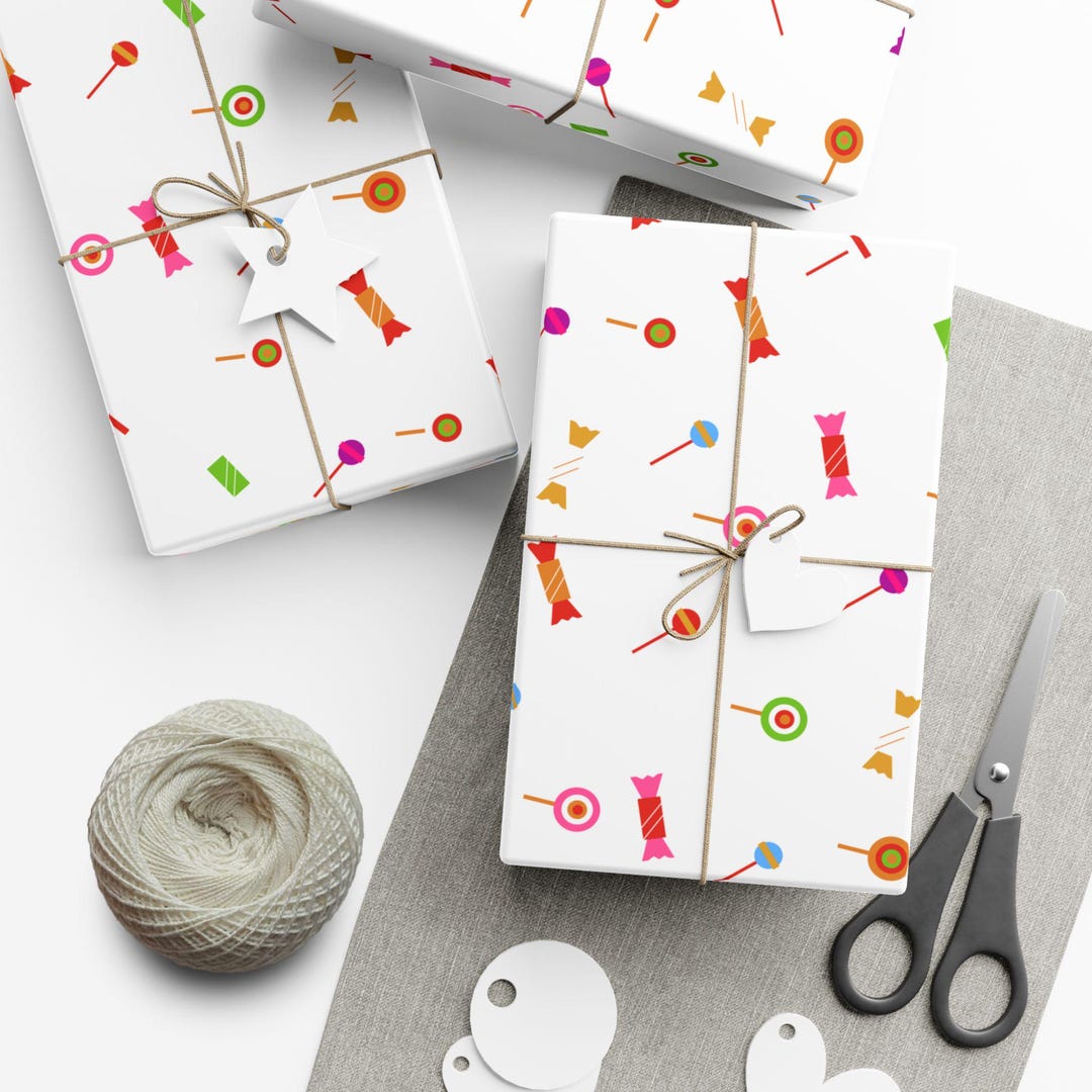 Candy Print Wrapping Paper; Candy Gift Wrap - Etsy