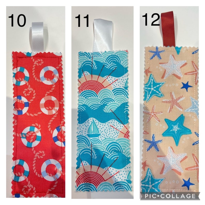 Handmade Fabric Bookmarks With Ribbon | Scalloped Edge | Booklovers ...