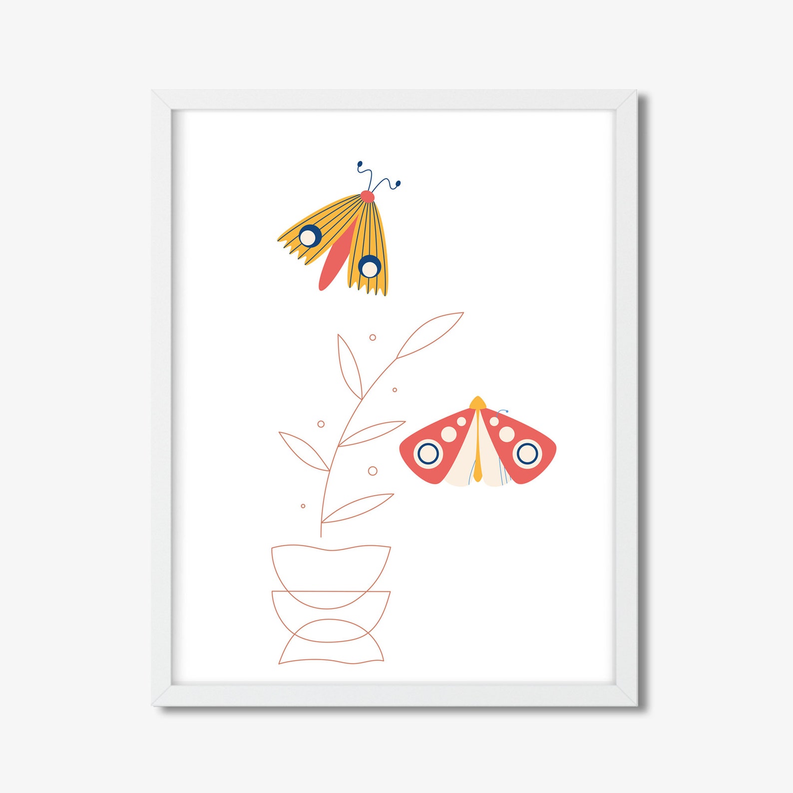 Modern butterflies print poster butterfly printable wall art | Etsy