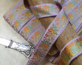 3/4 Vintage Muted Butter Yellow French Jacquard Ribbon Trim With ...
