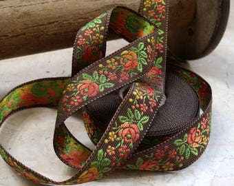 3/4 Vintage Muted Butter Yellow French Jacquard Ribbon Trim With ...