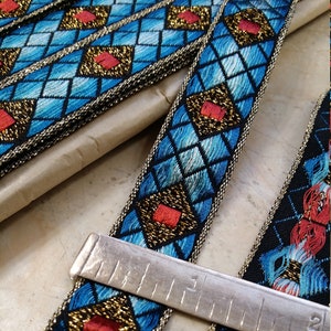 7/8 Vintage French Jacquard Ribbon Trim Gorgeous Blue - Etsy