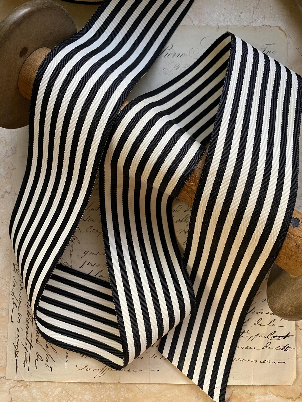 2.125" Vintage Stripe Millinery Straight Edge Grosgrain Weave Ribbon ...