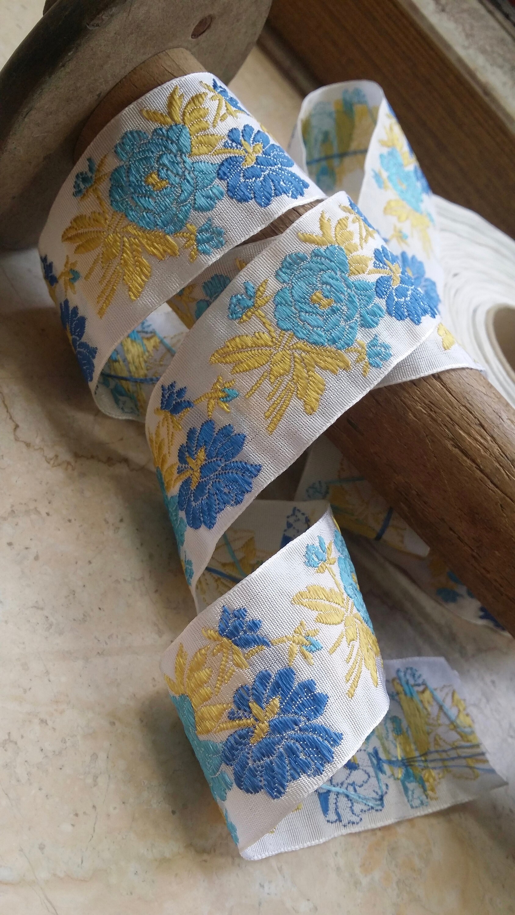 1.375 Vintage French Jacquard Trim Ribbon Woven | Etsy