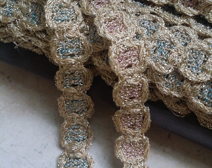 1/2" Vintage Metallic Gold Trim Passementerie Braid Gimp Doll Lampshade ...