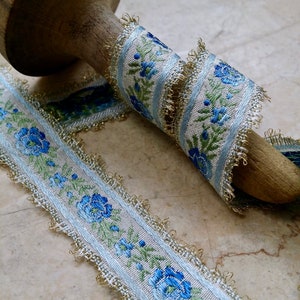 5/8 Vintage French Jacquard Trim Ribbon Metal Feather - Etsy