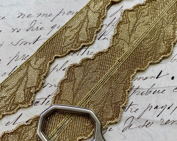 1/2" Vintage Metallic Gold Trim Passementerie Braid Gimp Doll Lampshade ...