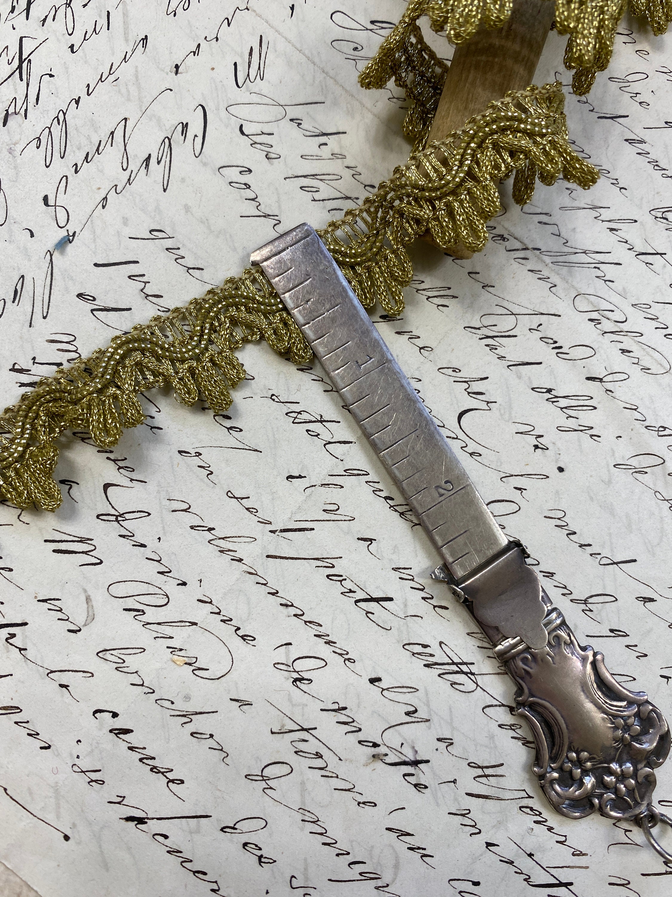 3/4" Vintage Metallic Gold Trim Passementerie Braid Gimp Doll Millinery ...