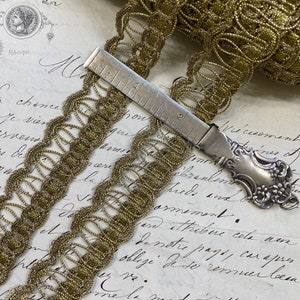 1 Vintage Metallic Gold Trim Passementerie Scroll Braid Gimp Doll ...