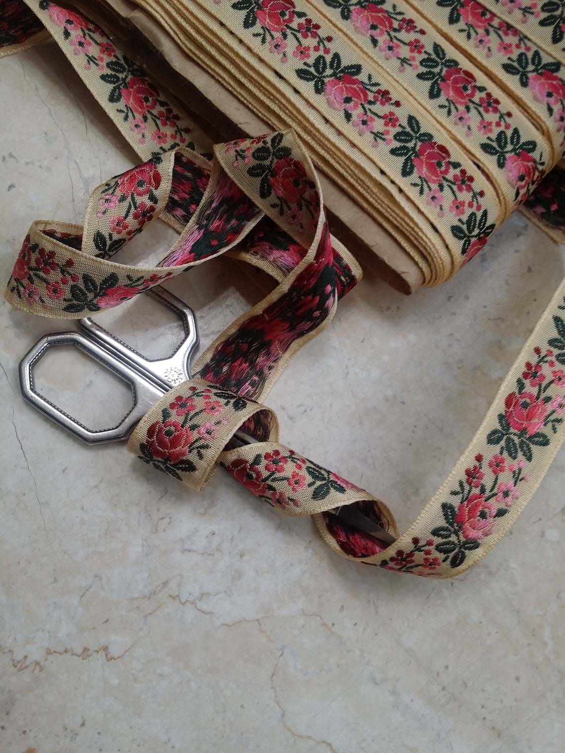 3/4 Vintage Muted Butter Yellow French Jacquard Ribbon - Etsy
